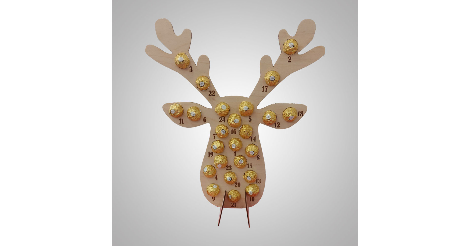 Adventi naptár - Szarvasos - Asztaldíszek - Kézműves gravírozott ...